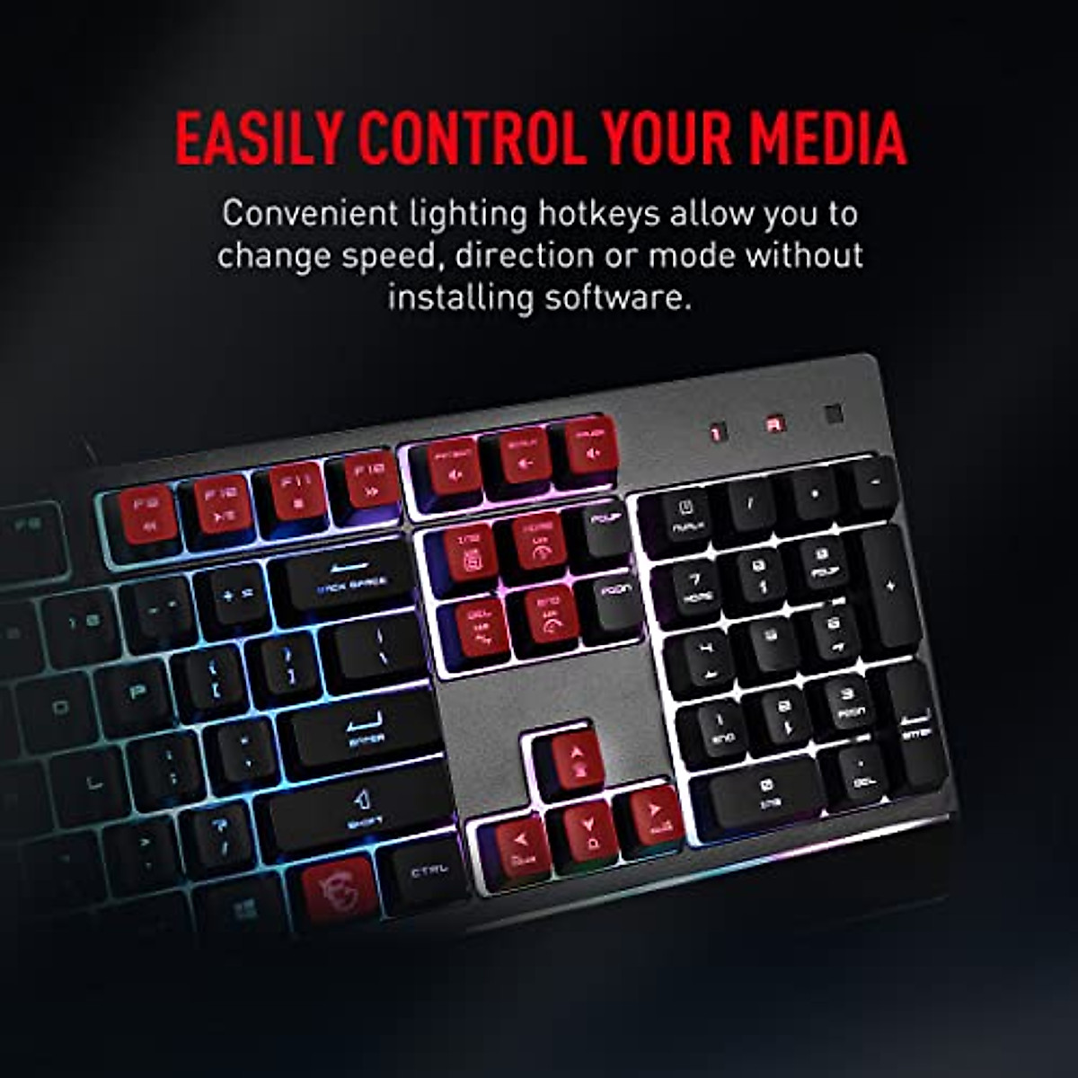 MSI Vigor GK30 Combo, 6-Zone RGB GK30 Gaming Keyboard & GM11 Gaming Mouse, Water Repellent & Splash-Proof, 5000 DPI