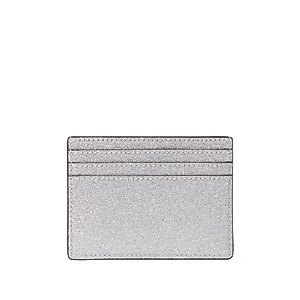 Kate Spade New York womens wallets Shimmy Glitter Boxed Small Cardholder (Lunar Light Silver)