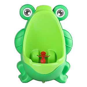Frog Potty Training Urinal with Drain Tube for Boys Toddler, Tomorotec Kids Urinal Trainer with Funny Aiming Target Green