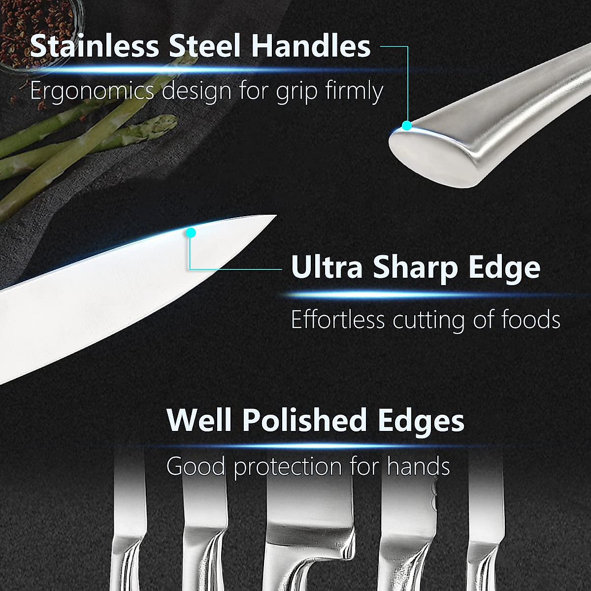 AMAHOUSMET Knife Set 5 Pieces, Professional Kitchen Knife Set with Box, Chef Knife Set, Japanese Stainless Steel, Includes Chef Knife, Bread Knife, Carving Knife, Utility Knife and Paring Knife