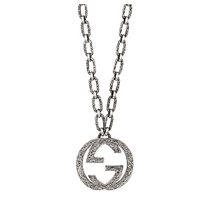 Gucci AURECO G Interlocking Silver Pendant 45CM