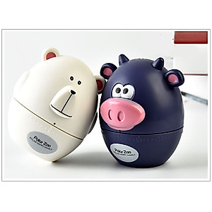 Golandstar Cute Cartoon Cow or Bear Timers 60 Minutes Mechanical Kitchen Cooking Timer Clock Loud Alarm Counters Mini Size Manual Timer (White Bear)