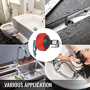 VEVOR 26FTx1/3Inch Electric Drain Auger, Plumbing Snake Drain Clog Remover Tools, Drain Cleaner Machine for Toilet, Sewer, Bathroom, Sink and Shower
