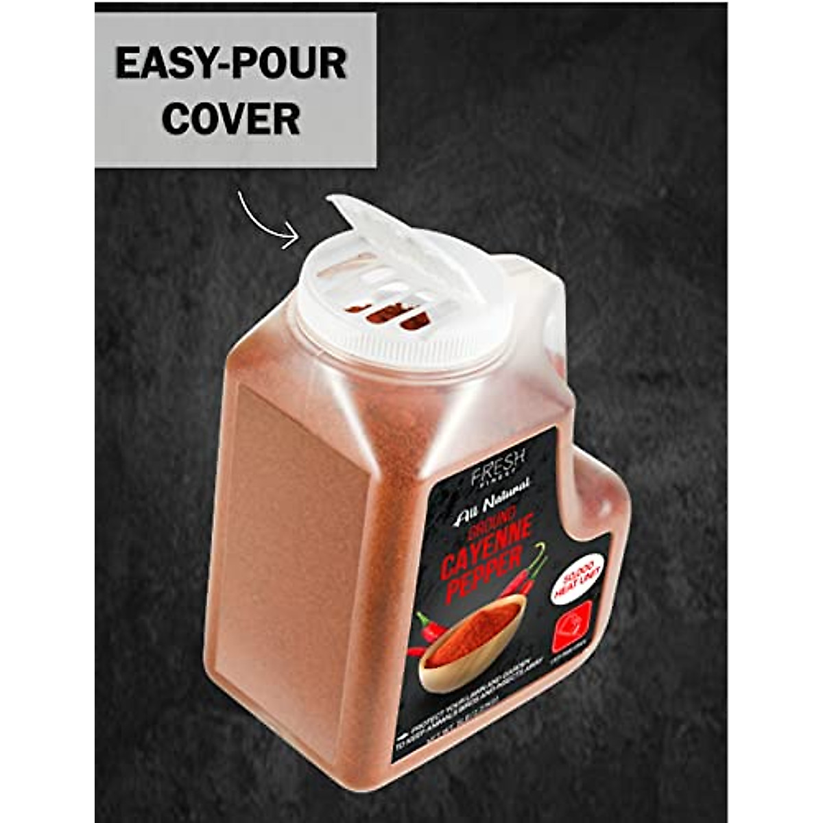 Cayenne Pepper Powder Bulk 5 LB All Natural Red Pepper Spice 50,000 SHU Heat, Commercial and Home Cooking