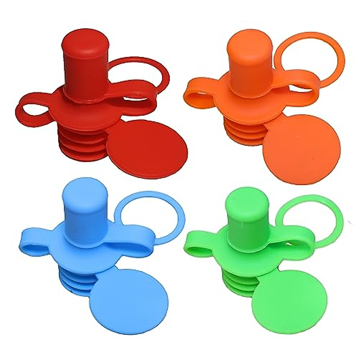 ZEKIAN Baby Water Bottle Cap, Water Bottle Spout, Bottle Top Adapter Replacement for Kids and Adults, Silicone Portable Spill-Proof, Leakproof, Reusable & Compatible with All Bottles, Pack of 4 PCS