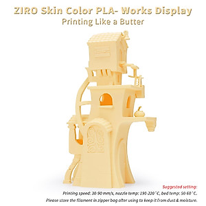 ZIRO PLA Filament 1.75mm,3D Printer Filament PLA PRO Basic Color Series 1.75MM 1KG(2.2lbs), Dimensional Accuracy +/- 0.03mm,Skin