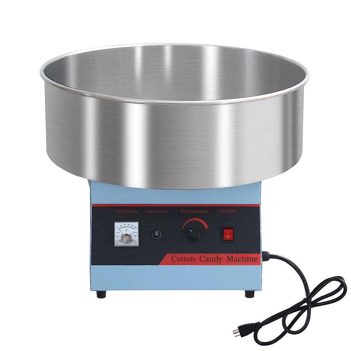 Commercial Cotton Candy Machine, Electric Floss Maker with Stainless Steel Bowl, for Home Party Carnival,Blue