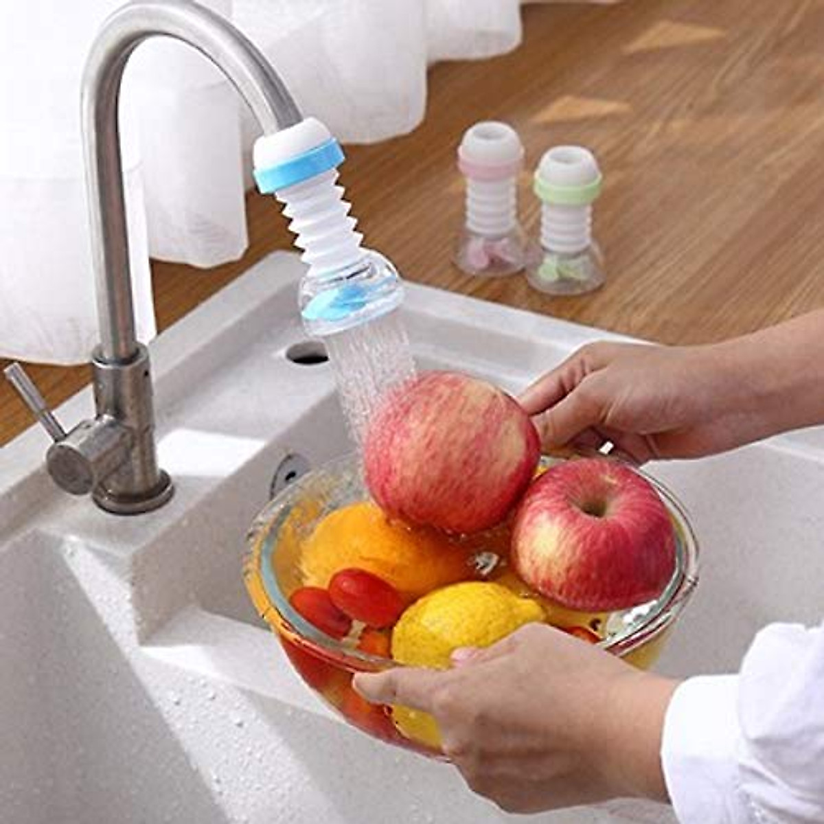 3 Pack Kitchen Faucet Water Filter Anti Splash Shower Tap Water Spray Water Saver 360 Rotating Telescopic Water-Saving Nozzle Filter Faucet for Kitchen Bathroom -Fits Standard Faucets