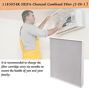 1183054K HEPA Filter & 8171434K Carbon Prefilter Replacement Filter, Compatible with Whirlpool Whispure Filter 510&500, AP51030K, AP45030K, WP1000 etc