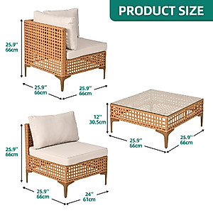 YITAHOME 7-Piece Patio Furniture Set, All-Weather PE Wicker Patio Conversation Set for Backyard Deck Poolside Porch, Outdoor Sectional Sofa with Coffee Table & Soft Cushions