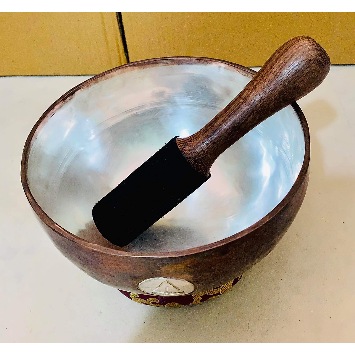 Sacral Chakra and the Sexual Chakra D Note Auntic Hand Hammered Tibetan Meditation Singing Bowl 6.5 Inches - Yoga Old Bowl By Singing Nepal