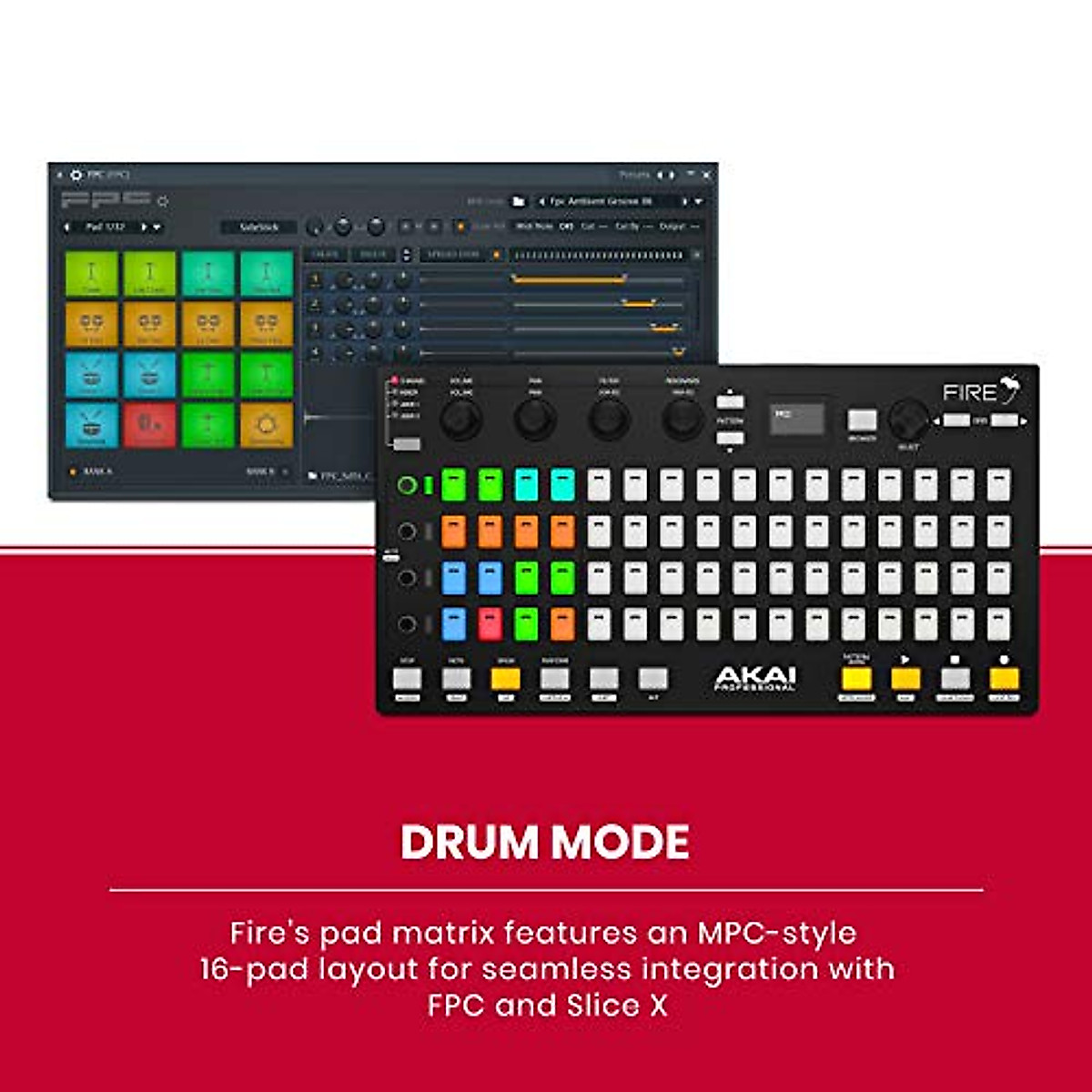AKAI Professional Fire (Controller Only) – USB MIDI Controller for FL Studio with 64 pad RGB Clip / Drum Pad Matrix