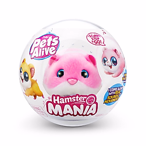 Pets Alive Hamstermania (Pink) by ZURU Hamster, Electronic Pet, 20+ Sounds Interactive, Hamster Ball Toy for Girls and Children