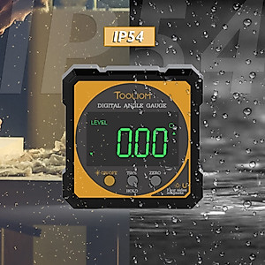 TOOLIOM Digital Angle Finder with Dual Electronic Laser 4-side Strong Magnetic Angle Gauge Rechargeable Digital Level Tool with Type-C Charging Port for Woodworking and Building