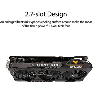 ASUS TUF Gaming NVIDIA GeForce RTX 3070 OC Edition Graphics Card- PCIe 4.0, 8GB GDDR6, HDMI 2.1, DisplayPort 1.4a, Dual Ball Fan Bearings