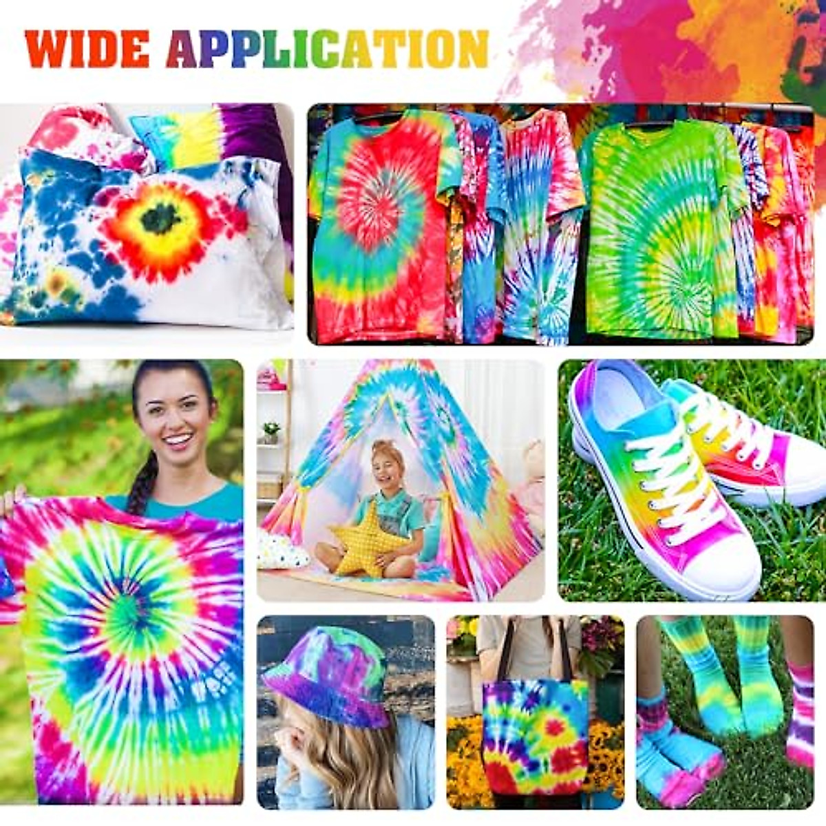 Tie Dye Kit - 40 Colors Fabric Tie Dye Kits for DIY Textile Paint Art - All-in-1 Tie-Dye Color Powder Set for Shirt, Hoodie, Fabric Clothes Painting, Party Supplies, Adults and Kids Handmade Crafts