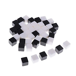 LoveinDIY 16MM Acrylic Blank Cubes for Classroom Board Games, DIY Sticker, Math Counting Teaching, Party Favor, Fun, 50PCS,