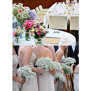 LNHOMY 10 PCS Baby Breath Artificial Flowers Fake Real Touch Gypsophila Plants for Wedding Party Home DIY Garden Decoration, (Cream)