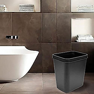 CHICIRIS Slim Trash Can, 8L Plastic Garbage Bin Rectangle Trash Bin for Kitchen Bathroom Bedroom, 10.8 x 7.9 x 11.8in (Gray)