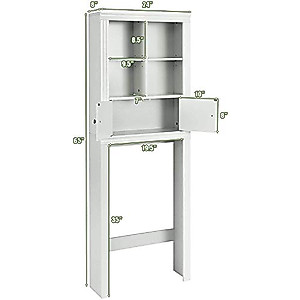 Nightcore Bathroom Storage Rack Over The Toilet, Toilet Organizer with 4 Open Space, Space Saver Cabinet, Sturdy and Durable Bathroom Shelf, White