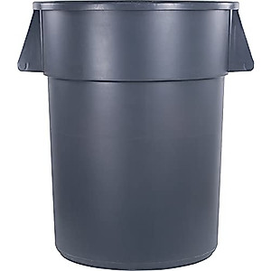 CFS 34105523 Bronco Round Waste Container Only, 55 Gallon, Gray