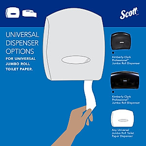 Scott Essential Jumbo Roll JR. Commercial Toilet Paper (67805), 100% Recycled Fiber, 2-PLY, White, 12 Rolls / Case, 1000' / Roll