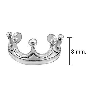AeraVida Princess-Perfect Tiara Royal Crown .925 Sterling Silver Pinky or Toe Ring