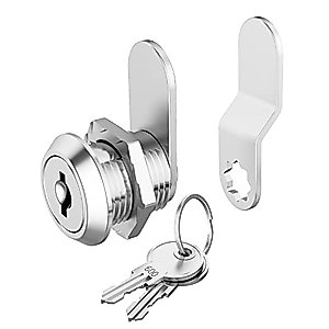 Hecfu 1 Pack Cabinet Locks with Keys, 5/8" Cam Lock keyed Alike, Secure Drawer File Cabinet Mailbox Lock Replacement RV Storage Locks, Zinc Alloy