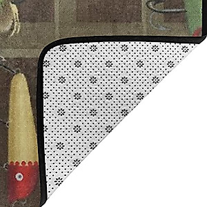 Area Rug Ultra Soft Nursery Rug Stylish Mats Carpets Multipurpose Carpets for Living Room, Bedroom, Extra Large Area Carpet Vintage Fishing Lure Style