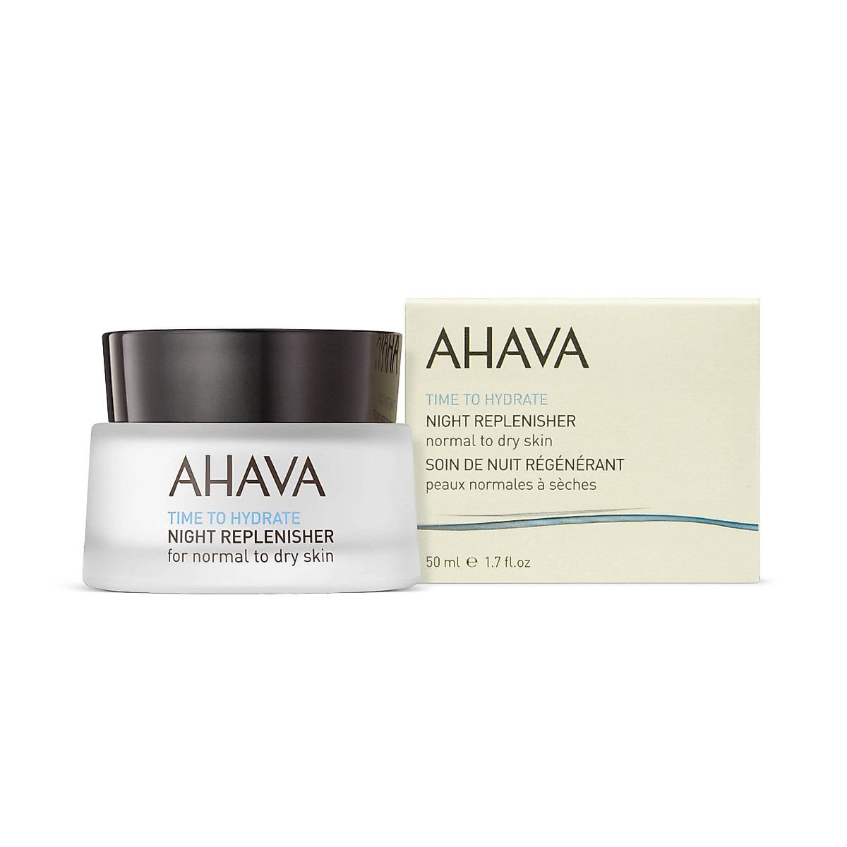 AHAVA Time To Hydrate Night Replenisher, Normal To Dry Skin - Rich & Velvety Cream for Deep Hydration, Fight Overnight Dehydration & Reinforce Skin Barrier, with Osmoter, Jojoba & Vitamin E, 1.7 Fl.Oz