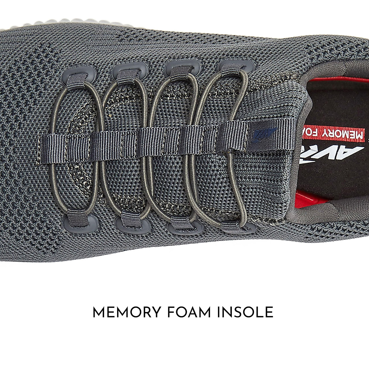 Avia Air Slip On Shoes for Men - Casual Comfortable Athletic Tennis Walking Sneakers for Men with Memory Foam - Dark Grey, 11.5 Extra Wide