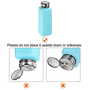 HARFINGTON Solvent Alcohol Dispenser 500ml(16.9oz) Push Down Liquid Dispenser Pump with Sealing Stainless Steel Lid for Acetone Cleanser Polish Remover, Blue