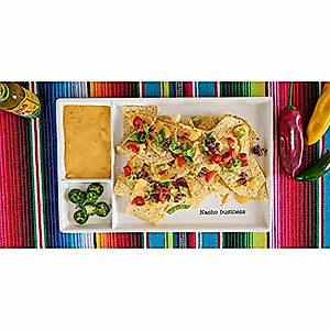 Mud Pie Circa Divided Nacho Platter, White, 9 3/4" x 15 1/2"