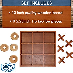 WE Games Tic-tac-Toe Wooden Board Game