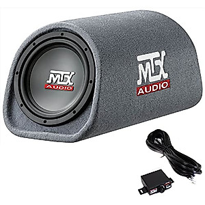 MTX AUDIO RT8PT 8" 240W Enclosure Amplified Vented Tube Box Car Loaded Subwoofer & Soundstorm AKS8 8 Gauge Car Amplifier Amp Complete Wiring Kit