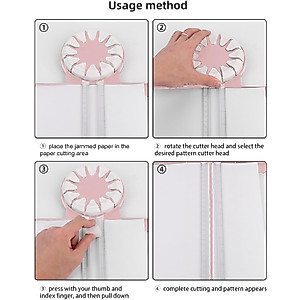 Paper Craft Edge Cutter,12 in 1 Paper Trimmer,Paper Edge Cutter, Multifunctional Paper Cutter Machine with Measurements for Scrapbooking,Photo Card,Gift Packaging(Pink)