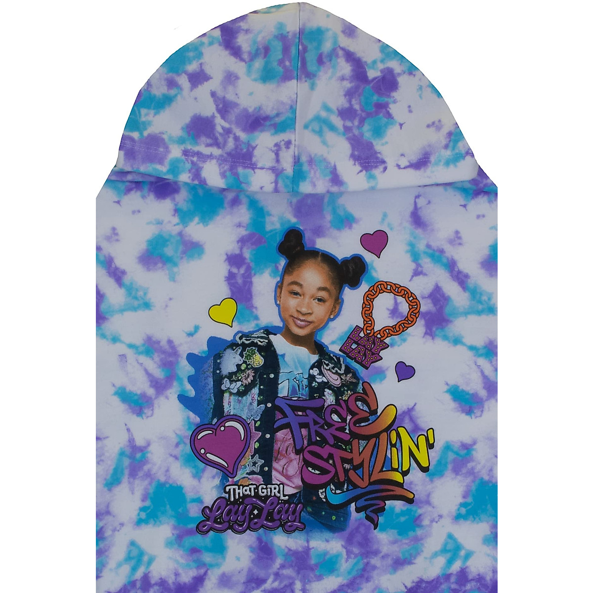 Nickelodeon That Girl Lay Lay Hoodie and T-Shirt Combo 2-Pack for Girls, Girls Hooded Sweatshirt and Tee Bundle Set (Tye Dye/Purple, Size 6/6X)
