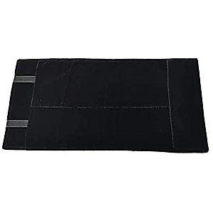 treachi Portable Jewelry Roll Metal Coner Bag Necklace Chain Braclet Black Velvet Travel Pouch