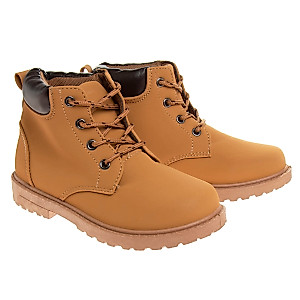 Josmo Hiking Outdoor Waterproof Lace-up Comfort (Little Big Kid) Construction Workboots, Wheat, 2 US Unisex