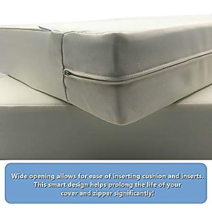 CozyLounge Indoor Outdoor Water Repellent High UV Resistant Patio Chair Cushion Cover (22"x22"x4" (4 Covers), Cream White)