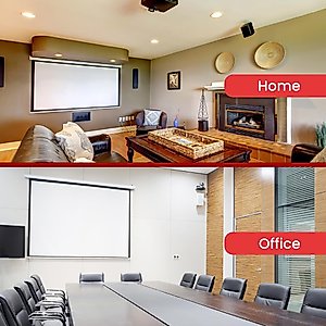 Pyle Manual Pull-Down Projector Screen - Universal 72-inch Roll-Down Retractable Manual Projection Screen w/ Auto-Locking, Adjustable Screen Height, Black Masking Border - 42.5" x 56.6" PRJSM7206