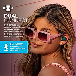 JLab Go Air Pop True Wireless Bluetooth Earbuds + Charging Case - Teal - Dual Connect - IPX4 Sweat Resistance - Bluetooth 5.1 Connection - 3 EQ Sound Settings Signature, Balanced, Bass Boost