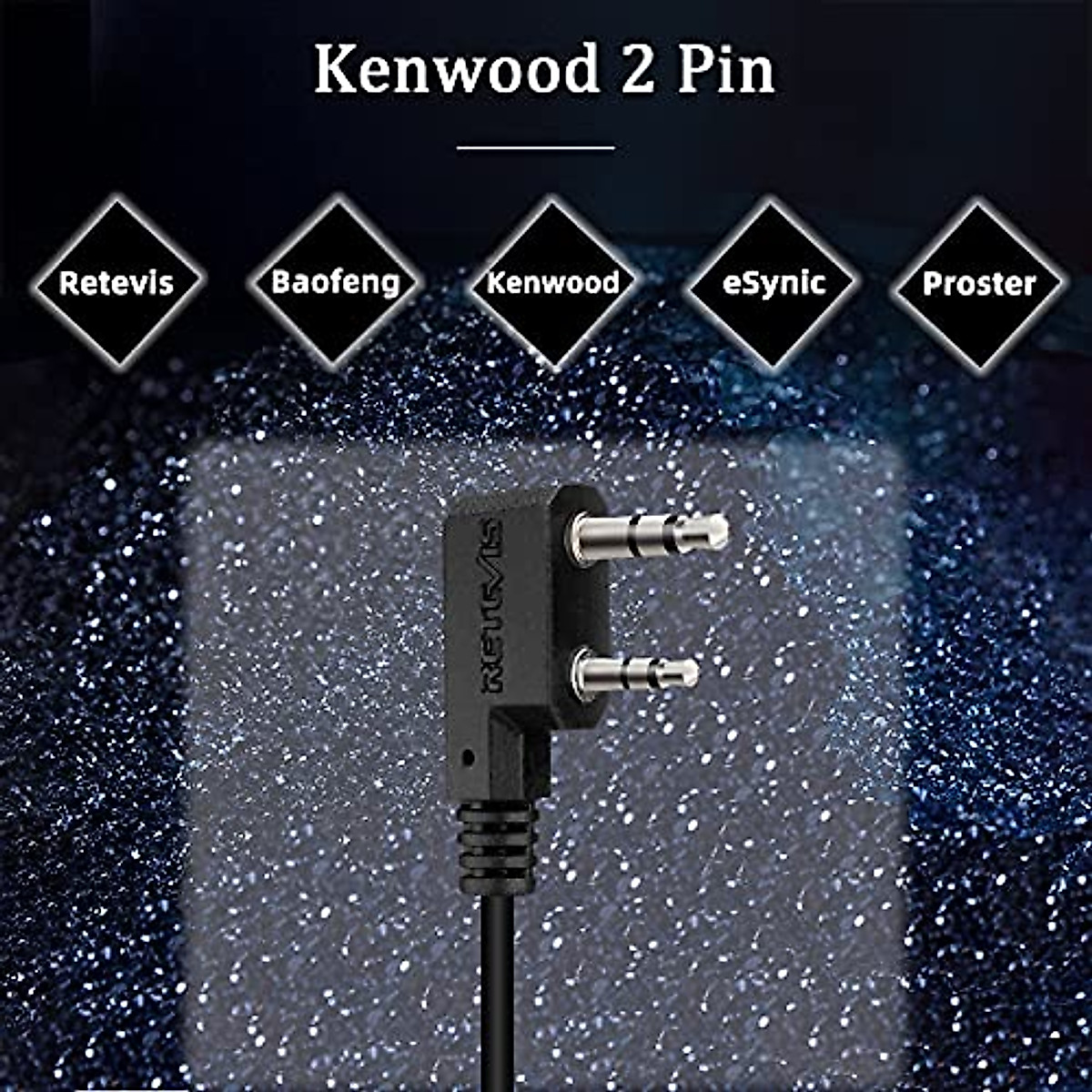 Retevis Acoustic Tube Earpiece for 2 Way Radio, Earpiece with Coil Tube, Compatible RT22 RT21 H-777 H-777S RB29 RT27 Two Way Radios, Security Headset for Walkie Talkie with Mic(1 Pack)