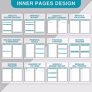 Budget Planner - Budget Book with Bill Organizer and Expense Tracker, 6.1" x 8.25", 12 Month Undated Finance Planner/Account Book to Take Control of Your Money, Start Anytime, Black