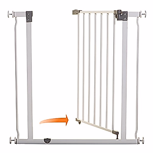 Dreambaby Liberty Walk Thru Auto Close Baby Safety Gate Set - with 3.5inch Extension Panel - Fits 29.5-36.5inch Openings - Pressure Mounted Security Gates - Model L776 - White