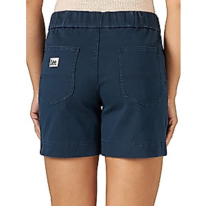 Lee Women's Ultra Lux High-Rise Pull-On Utility Short, Rivet Navy, 18
