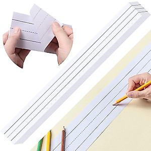 96 Strips Ruled Sentence Strips, 3 x 24 Inches Sentence Strips for Teacher Word Strips Sentence Strips Lined Multicolored Sentence Strips for School Students Office Supplies (White)