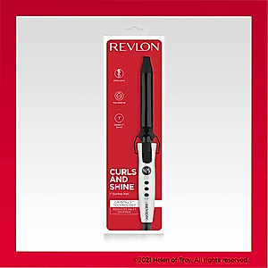 Revlon Crystal C + Ceramic Hair Curling Iron | Long-Lasting Shine and Less Frizz, (1 in)