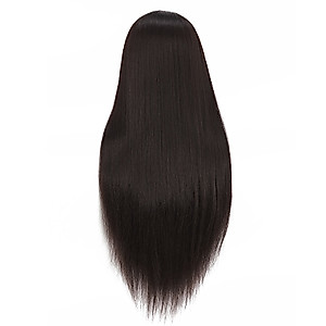 Hairginkgo Mannequin Head 26"-28" Super Long Synthetic Yaki Fiber Hair Manikin Head Styling Hairdresser Training Head Cosmetology Doll Head for Cutting Braiding Practice with Clamp (91806BY0220)