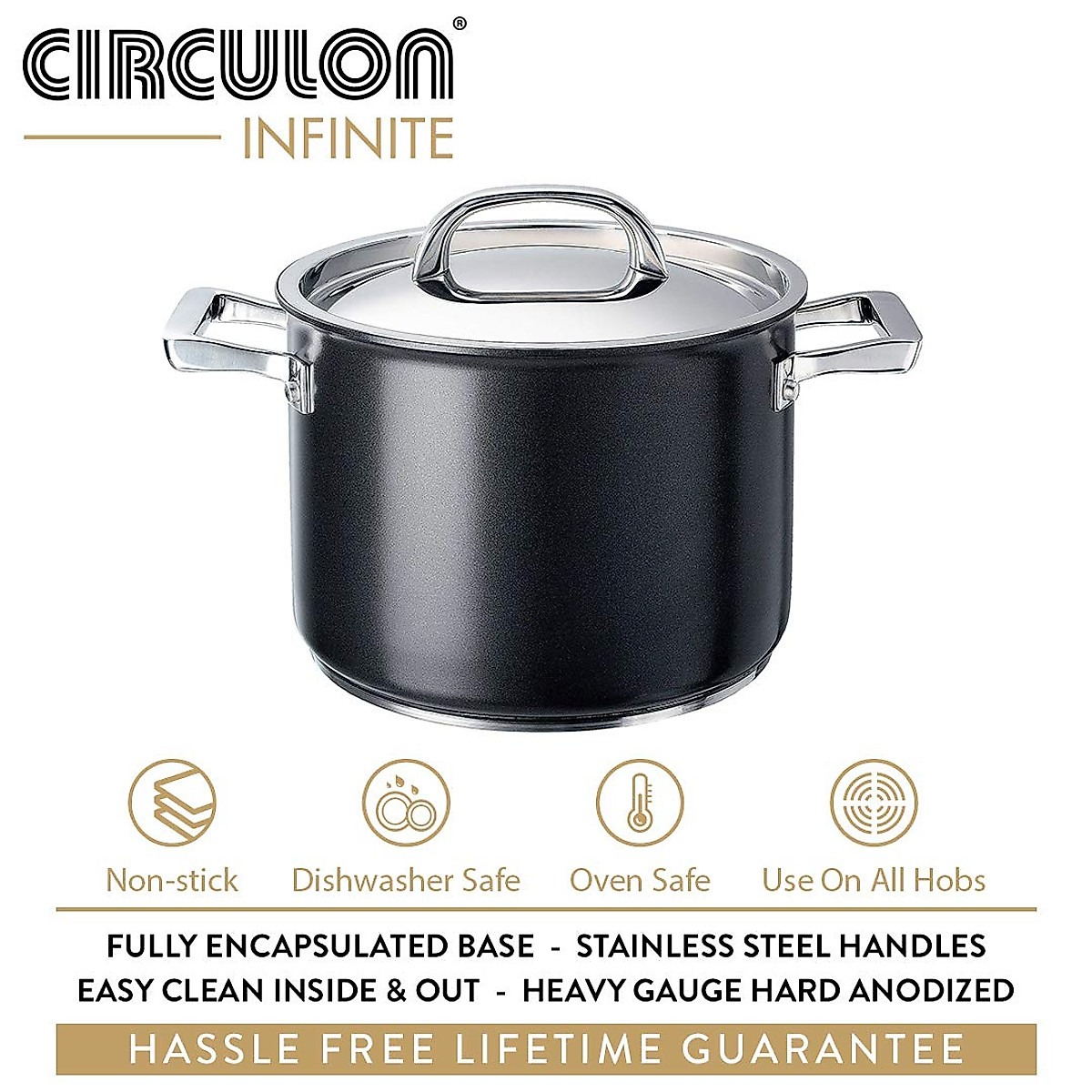 Circulon Infinite Saucepans and Frypan, 24cm, Black
